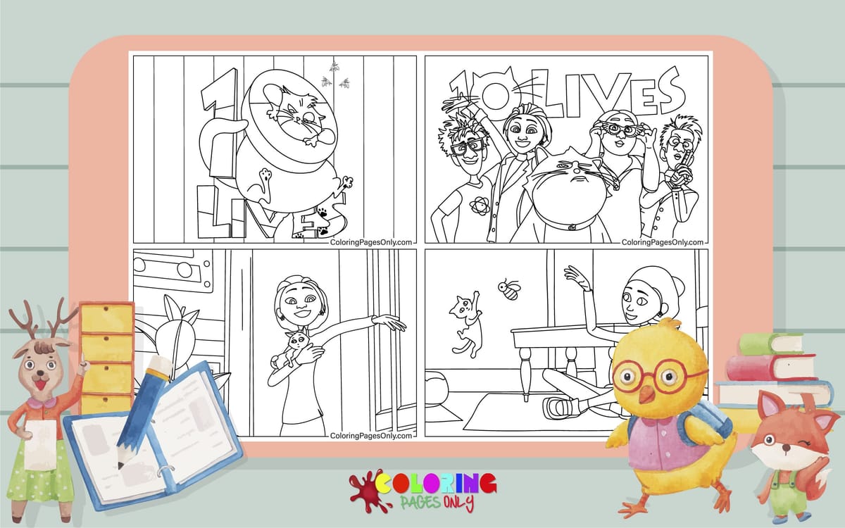 10 Lives Coloring Pages - Free Printable PDF, JPG, PNG & Online Coloring