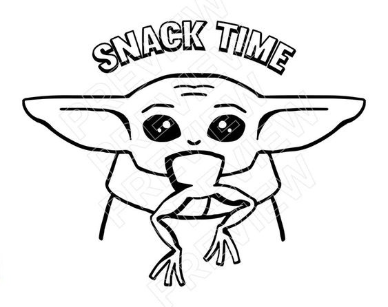 Baby Yoda Snack Time Coloring Page Free Printable Coloring Pages