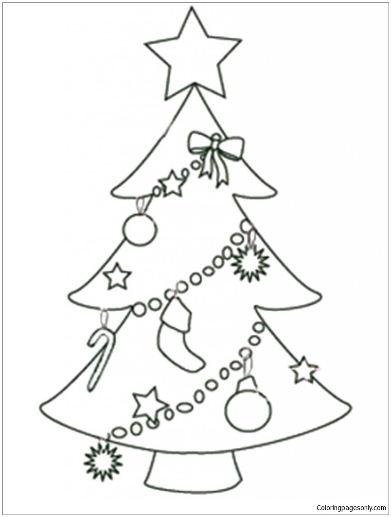 Christmas Tree With Ornaments Coloring Pages Free Printable Coloring Christmas Tree With Ornaments Coloring Pages Free Printable Coloring
