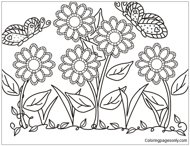 Flower Garden Coloring Pages Gardens Coloring Pages Coloring Pages 