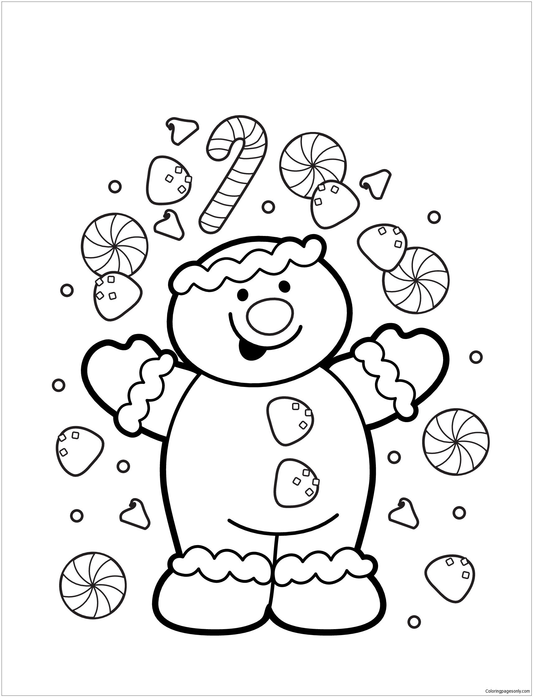 Gingerbread Candy Coloring Pages Boringpop