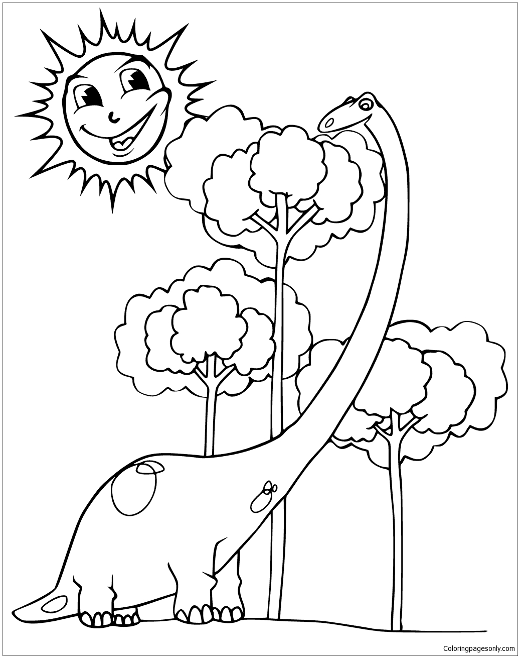 Smiling Tree Coloring Pages
