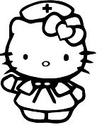 Nurse Hello Kitty Coloring Pages