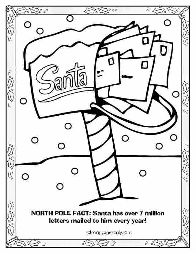 North Pole Sign Coloring Page