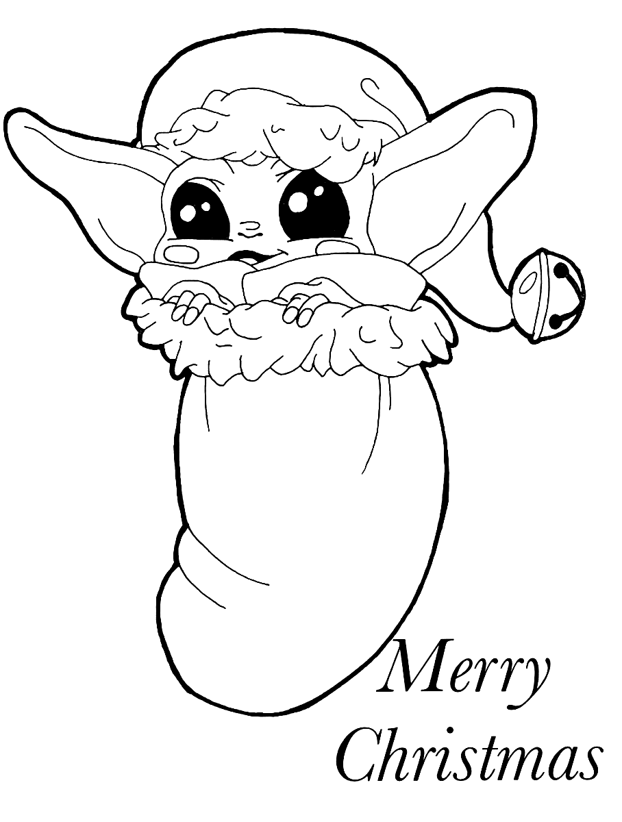 Baby Yoda Christmas Coloring Coloring Pages