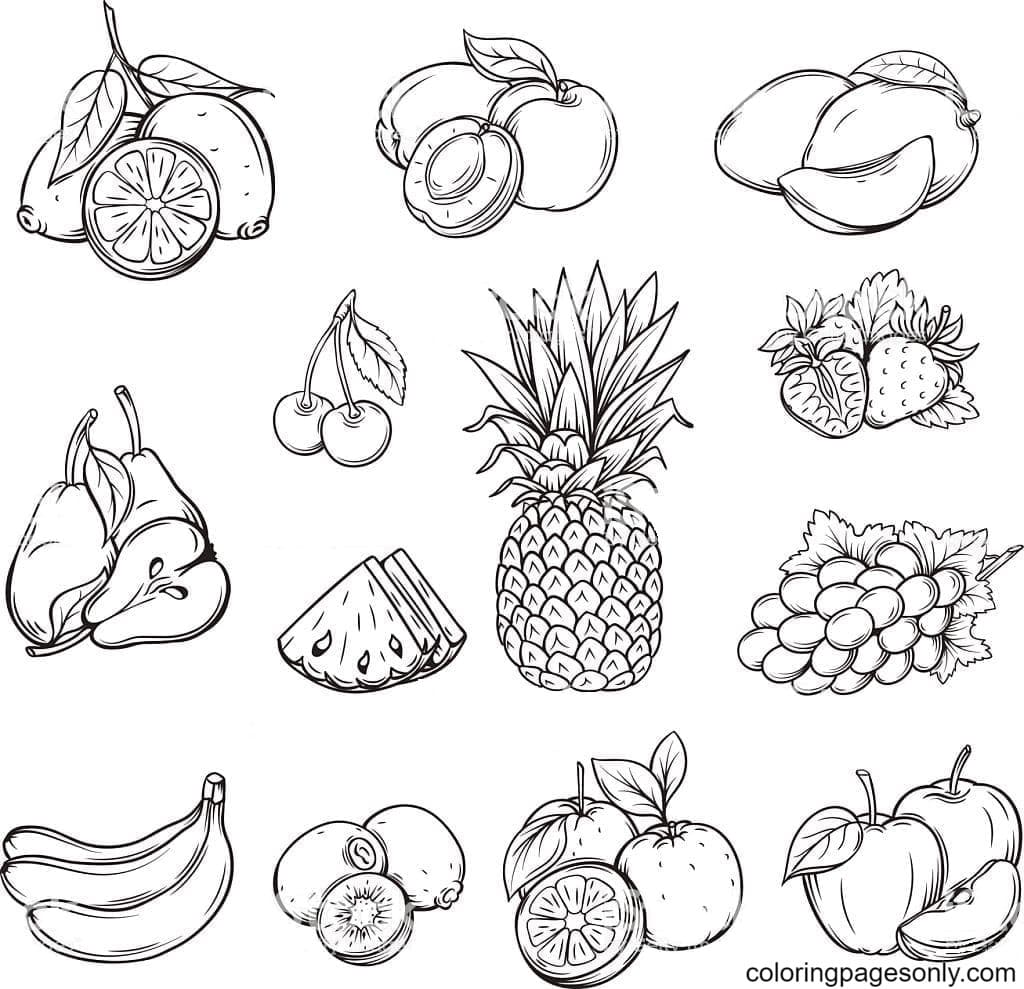 Tropical Fruit Coloring Pages Tropical Fruit Coloring Pages Pdf