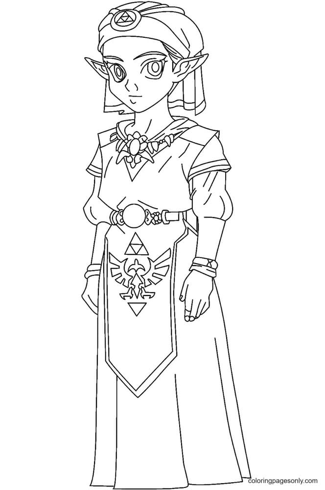 Zelda Shield And Sword Coloring Pages
