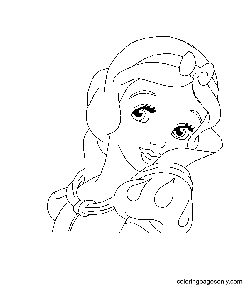 Snow White Face Coloring Page