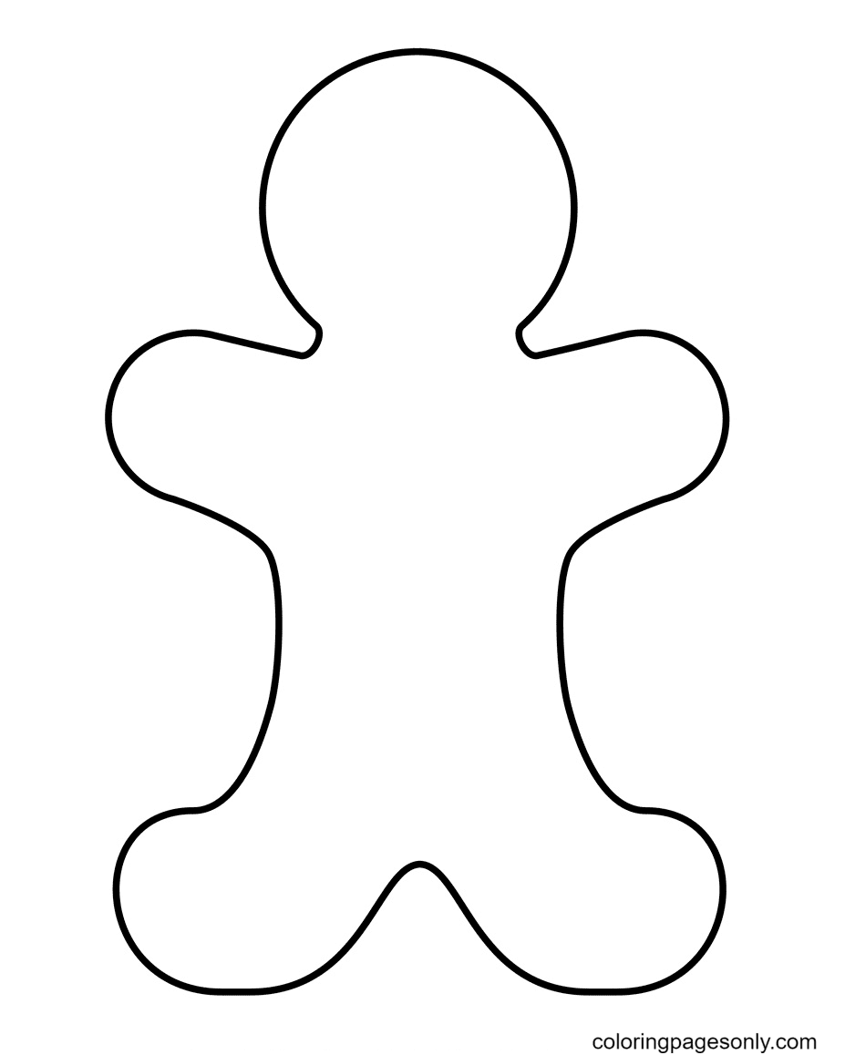 Gingerbread Man Running Coloring Page