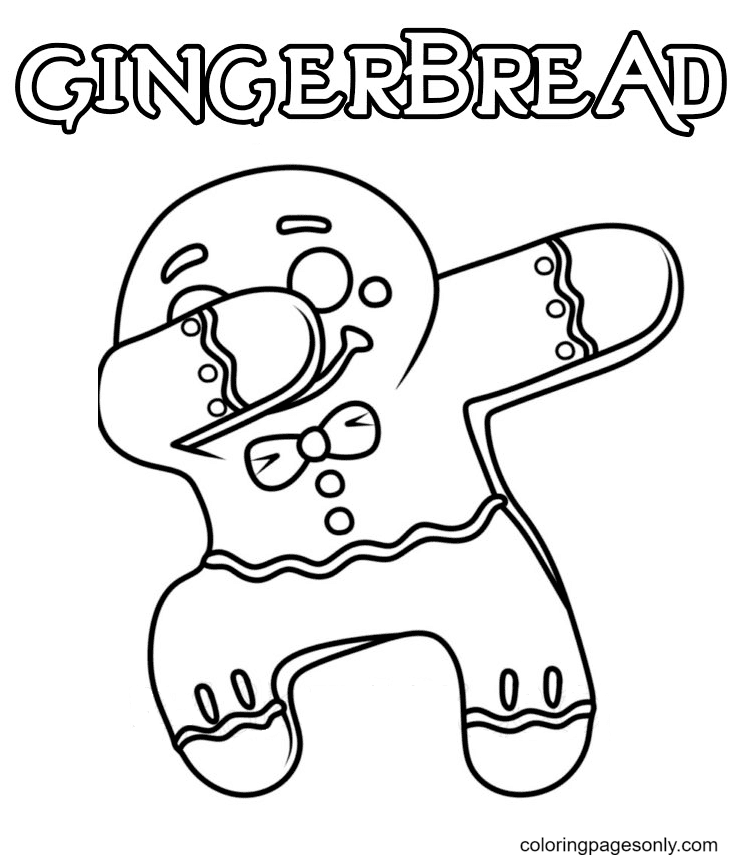 Gingerbread Man Running Coloring Page