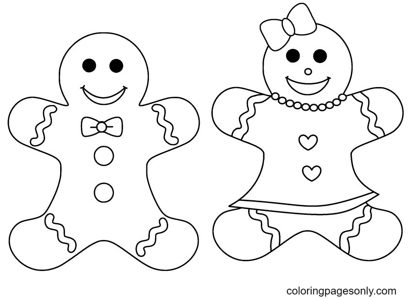 Gingerbread Man Running Coloring Page