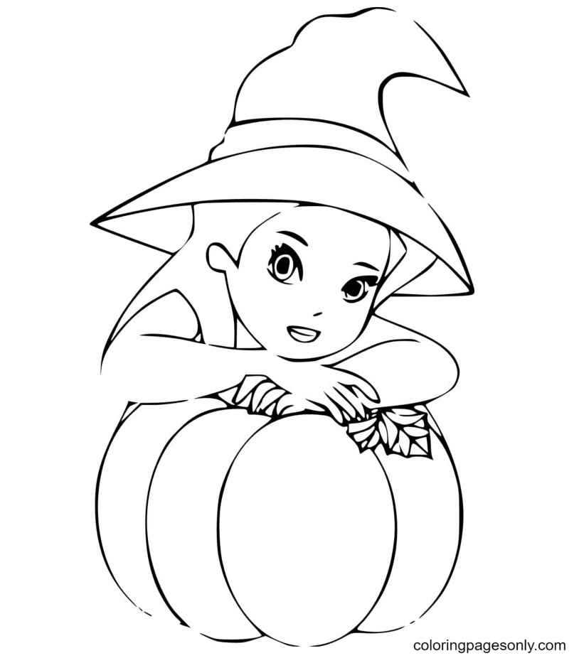 Coloring Pages For Halloween Witches Hats