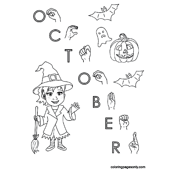 October Coloring Pages - Coloring Pages For Kids And Adults