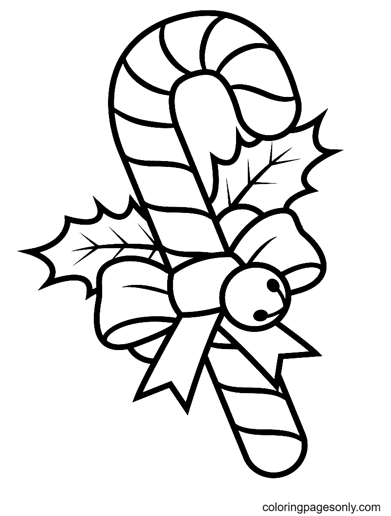 Cute Christmas Candy Cane Coloring Pages