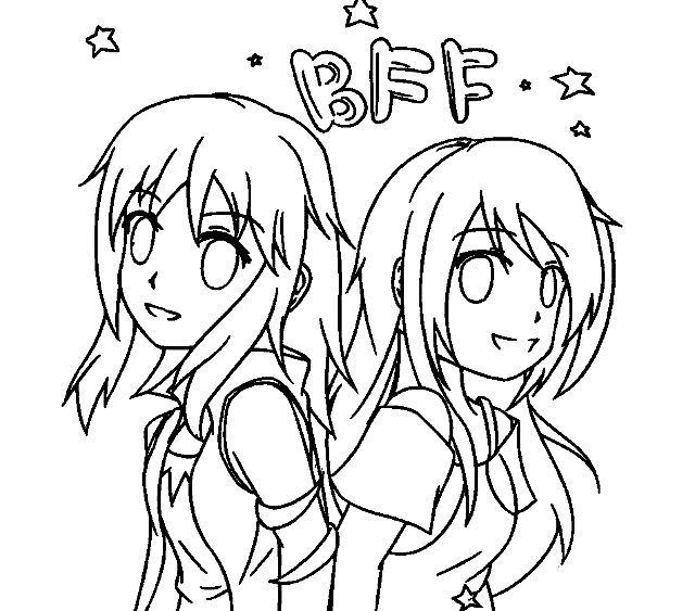 Girl Friends Coloring Pages