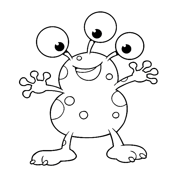 Cute Alien Coloring Page
