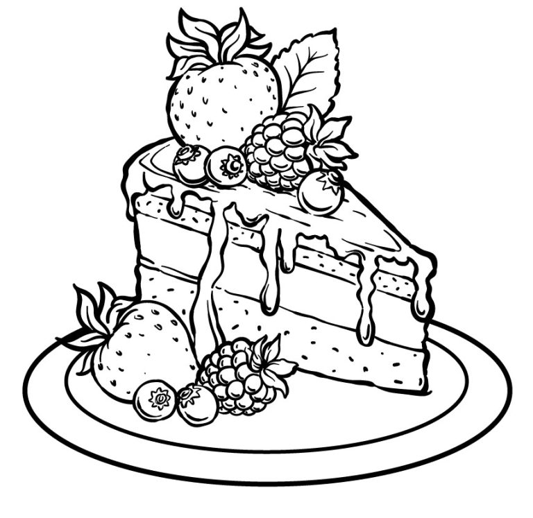 Fruit and cake coloring pages: does your child prefer Fruit or cake ...