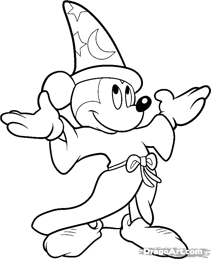 Free Mickey Mouse Wizard Coloring Pages