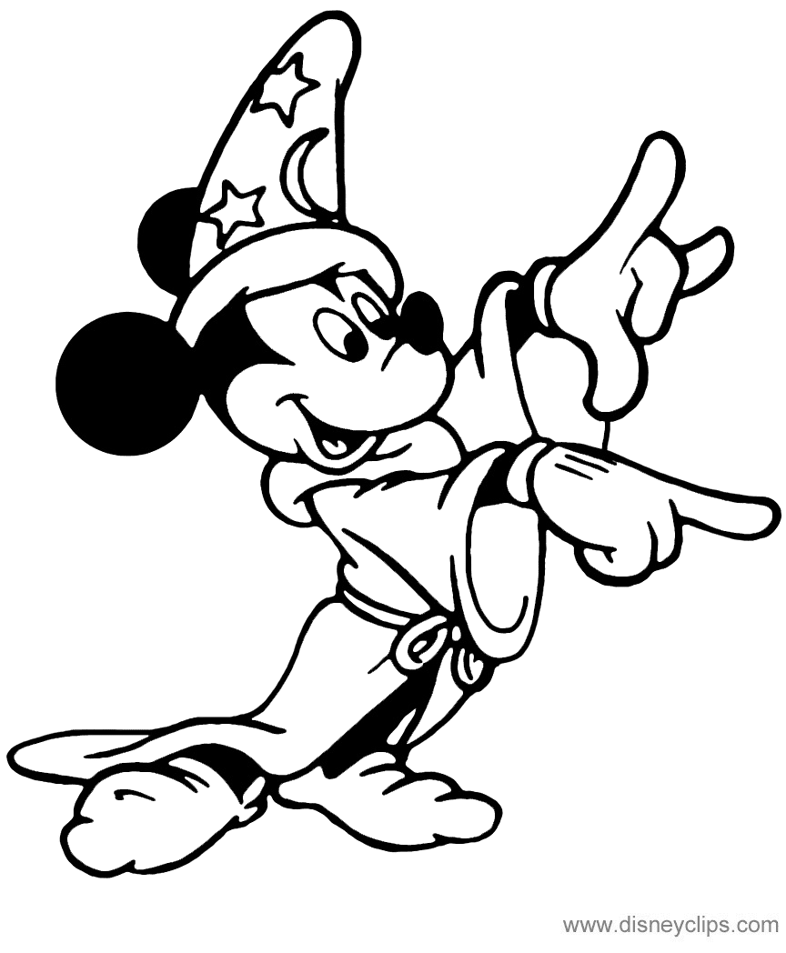 Free Mickey Mouse Wizard Coloring Pages