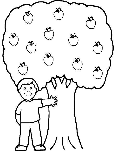 Fruit Tree Coloring Pages For Kids