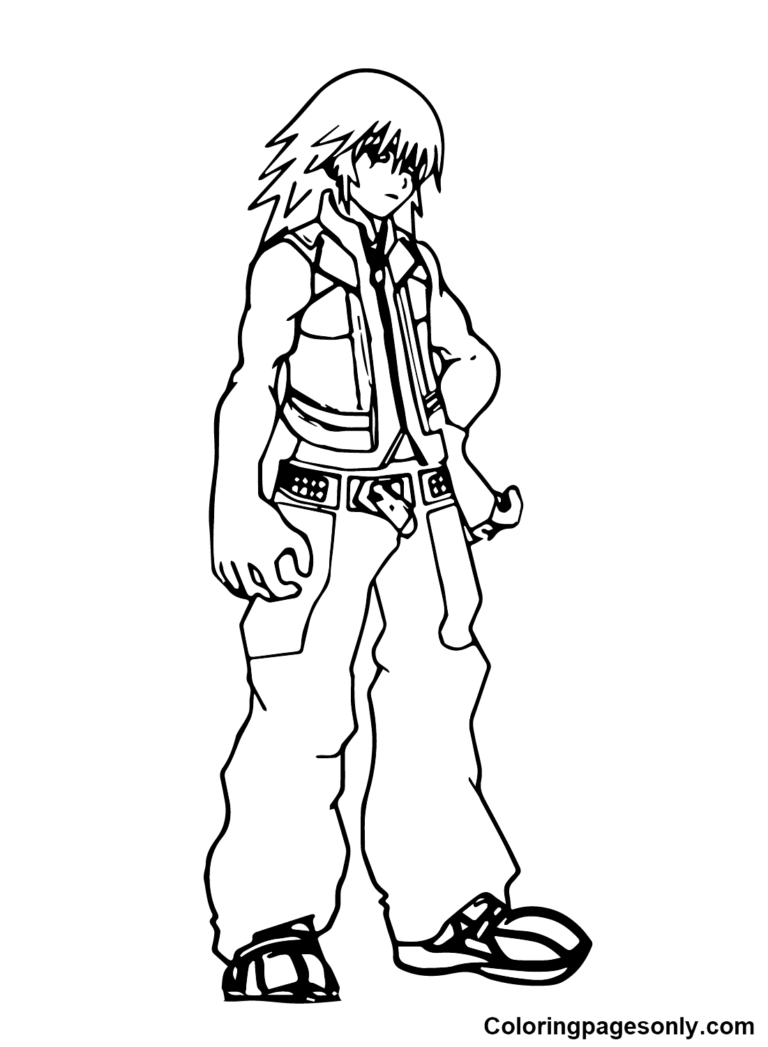 Kingdom Hearts Coloring Pages Axel