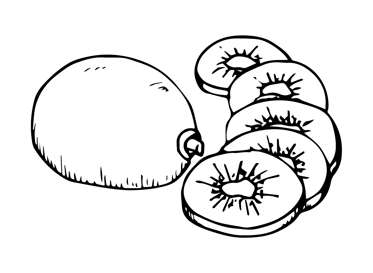 Kiwi Slice Coloring Page