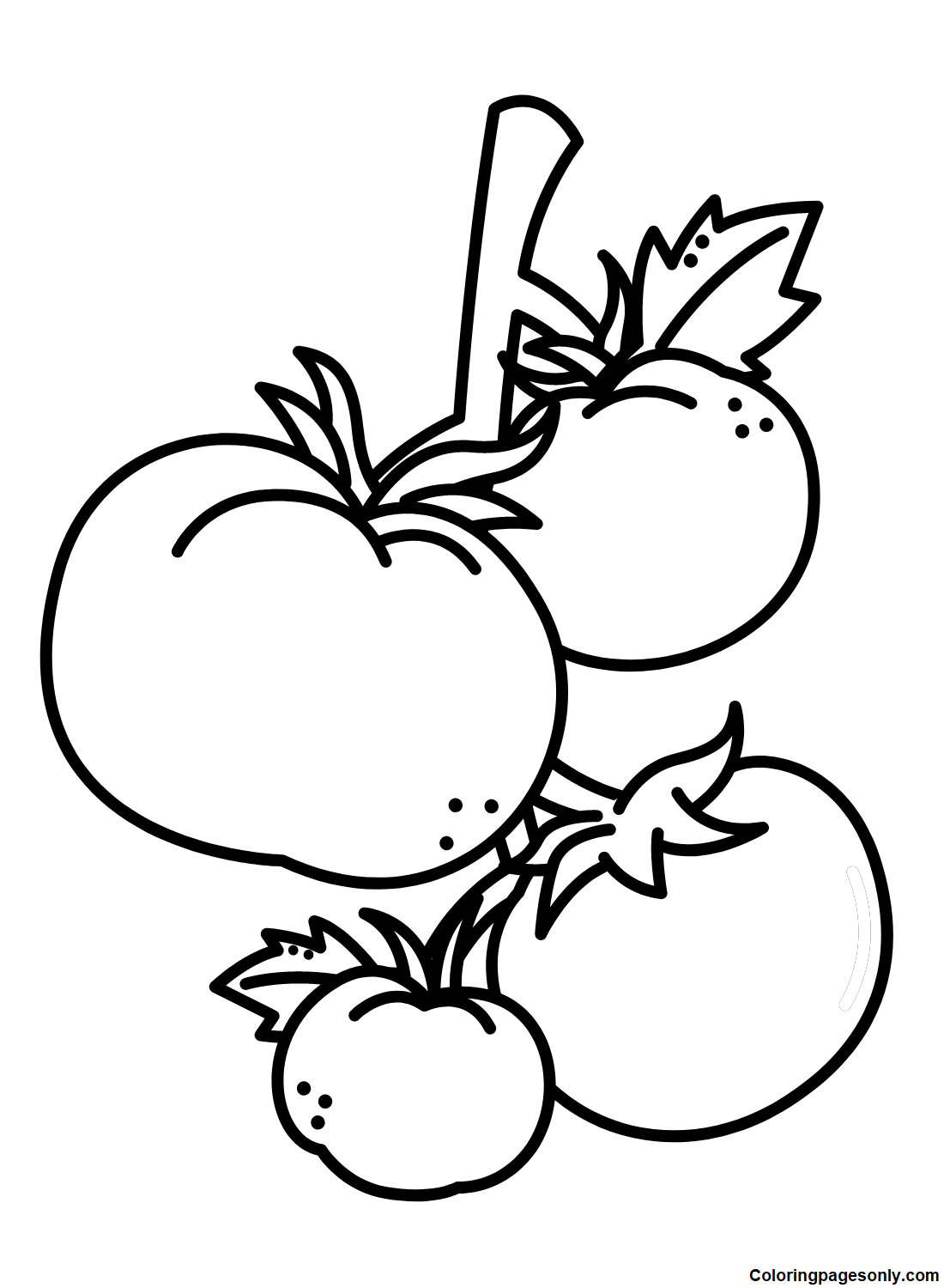 Tomato Slice Coloring Page