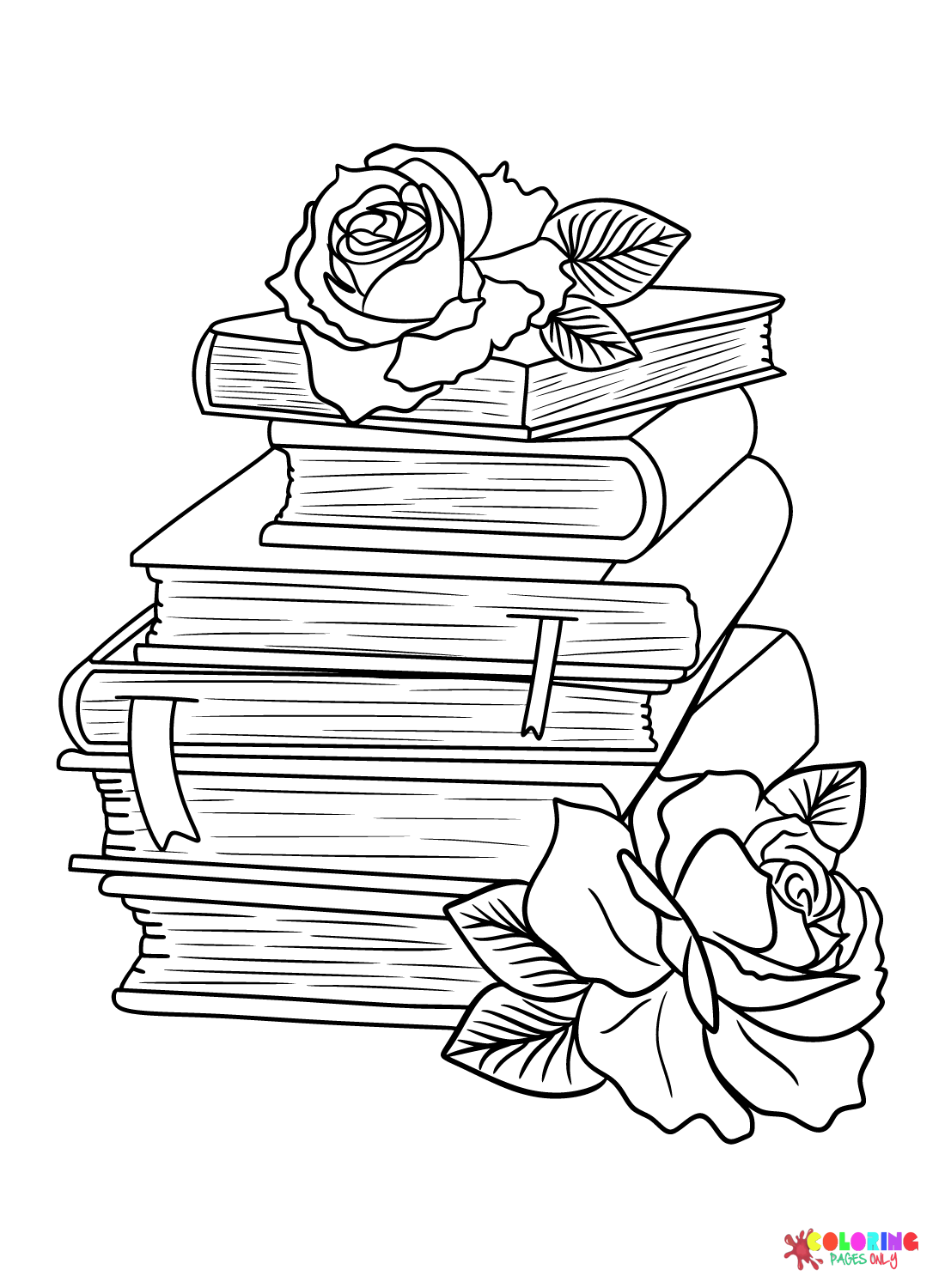 Wildflowers With Book Coloring Page Free Printable Coloring Pages