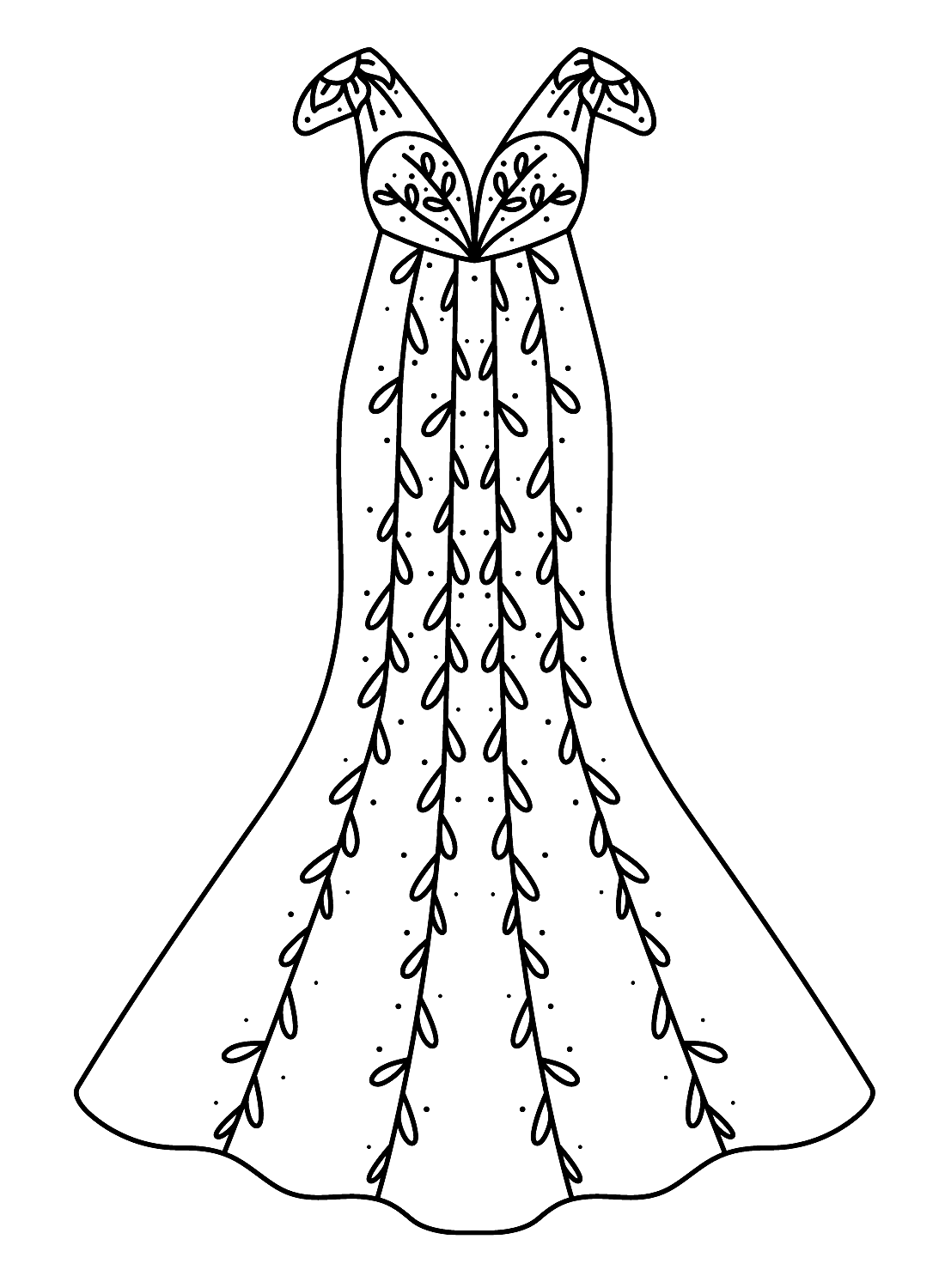 Boho Wedding Dress Coloring Page Free Printable Coloring Pages