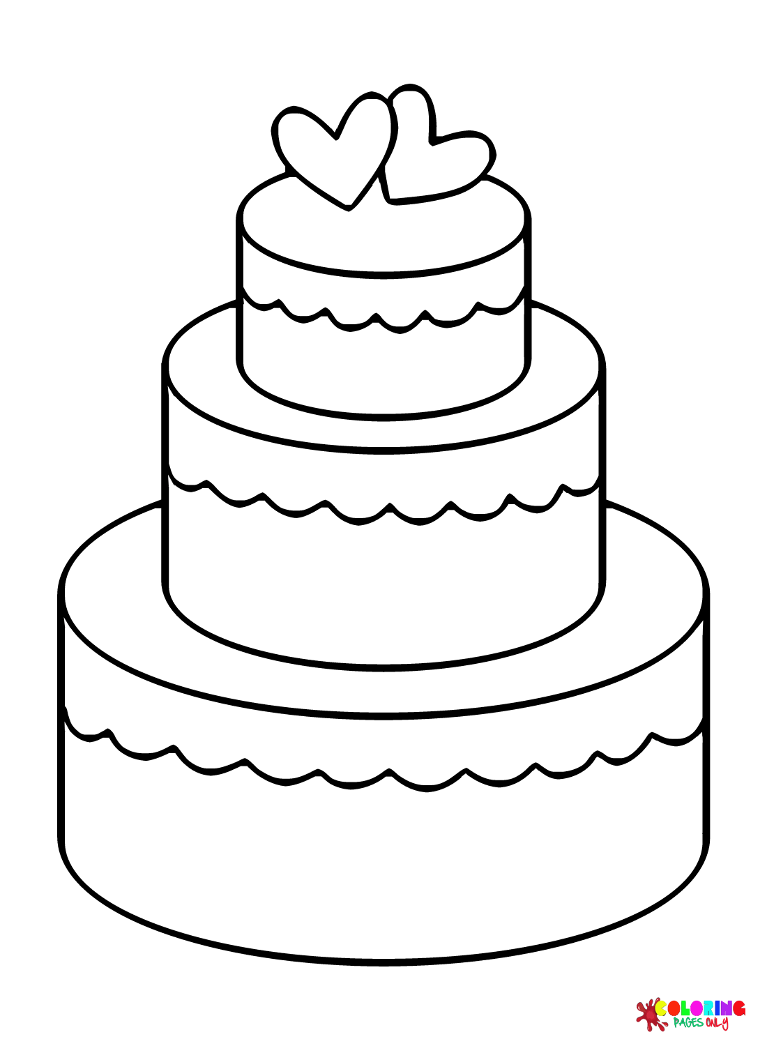 Coloriage Dessiner Un G teau De Mariage Facile Coloriages Gratuits 