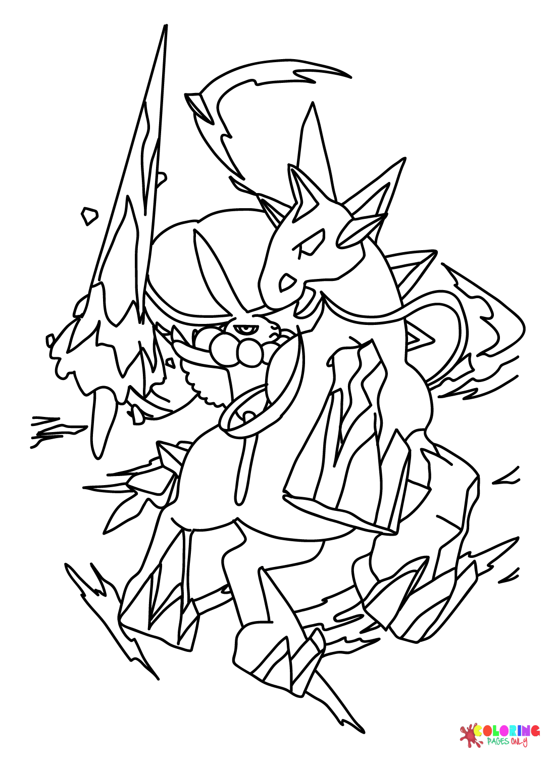 Glastrier With Flower Coloring Pages Free Printable Coloring Pages