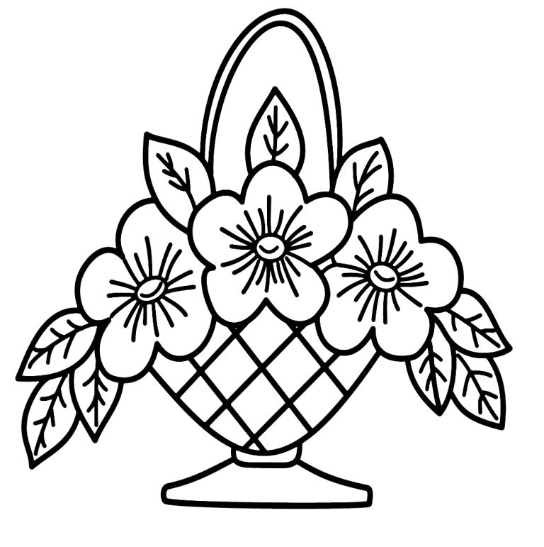 20+ Flower Basket Coloring Pages - Free Printable PDF & Online Coloring