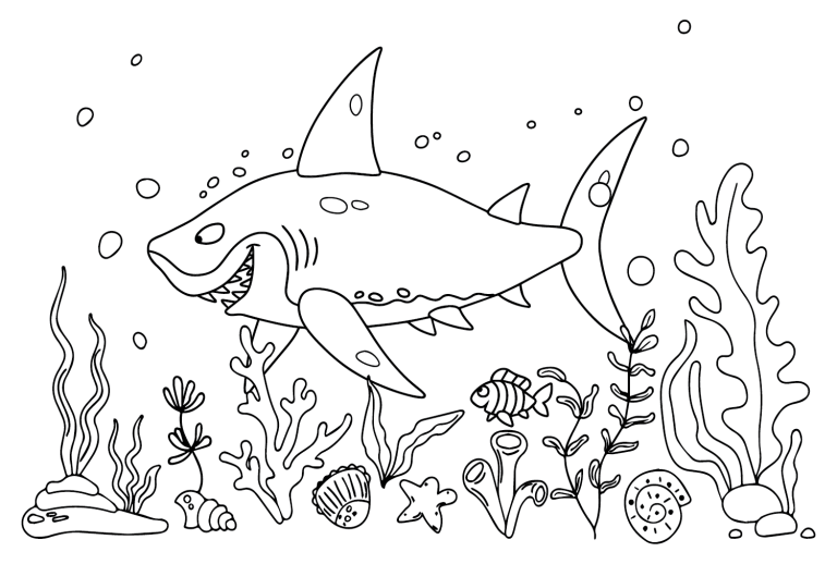 20+ Great White Shark Coloring Pages - Free Printable PDF & Online Coloring