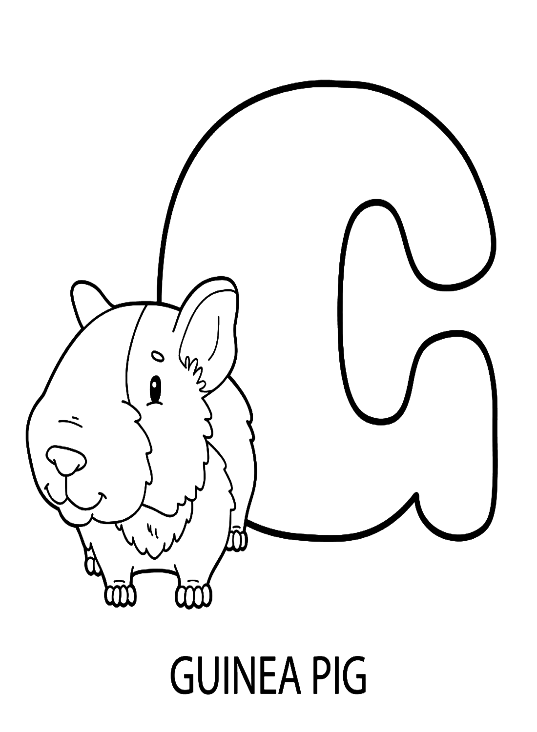 Guinea Pig Coloring Pages - Coloring Pages For Kids And Adults