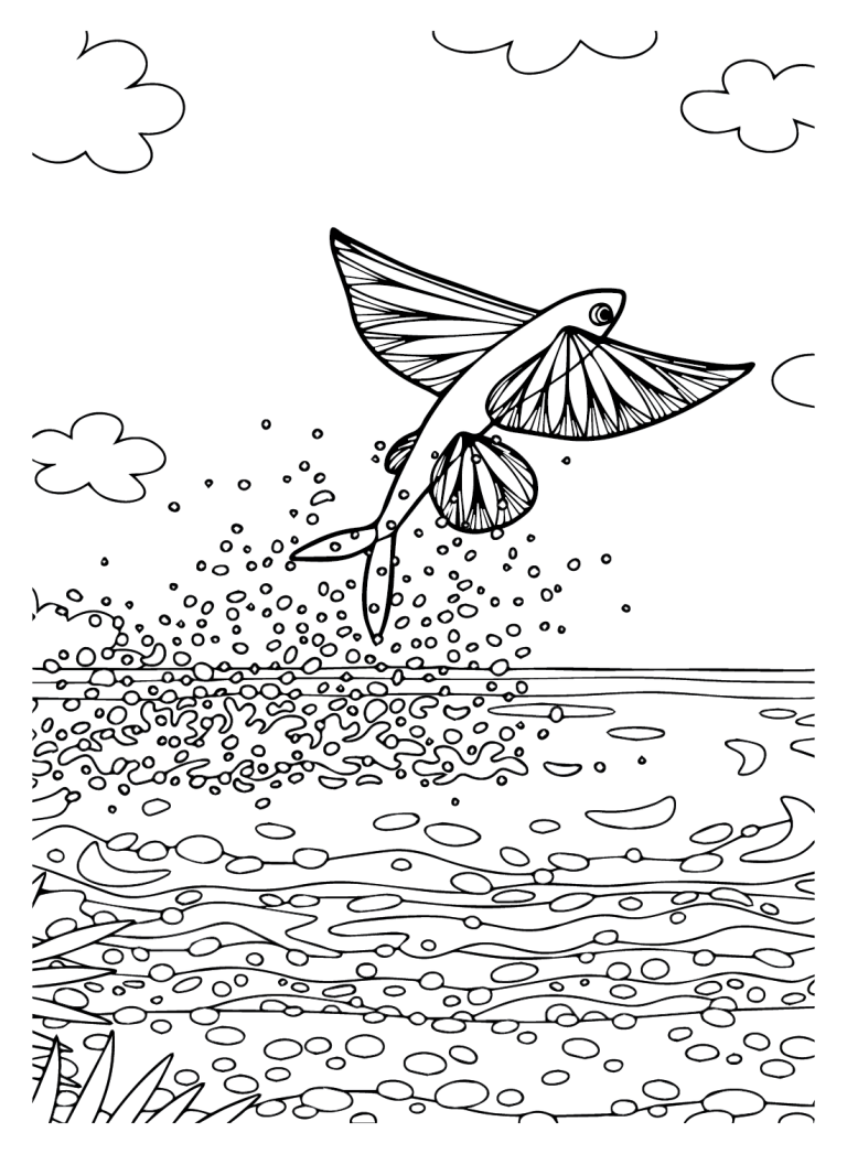 Flying Fish Coloring Pages - Free Printable PDF & Online Coloring