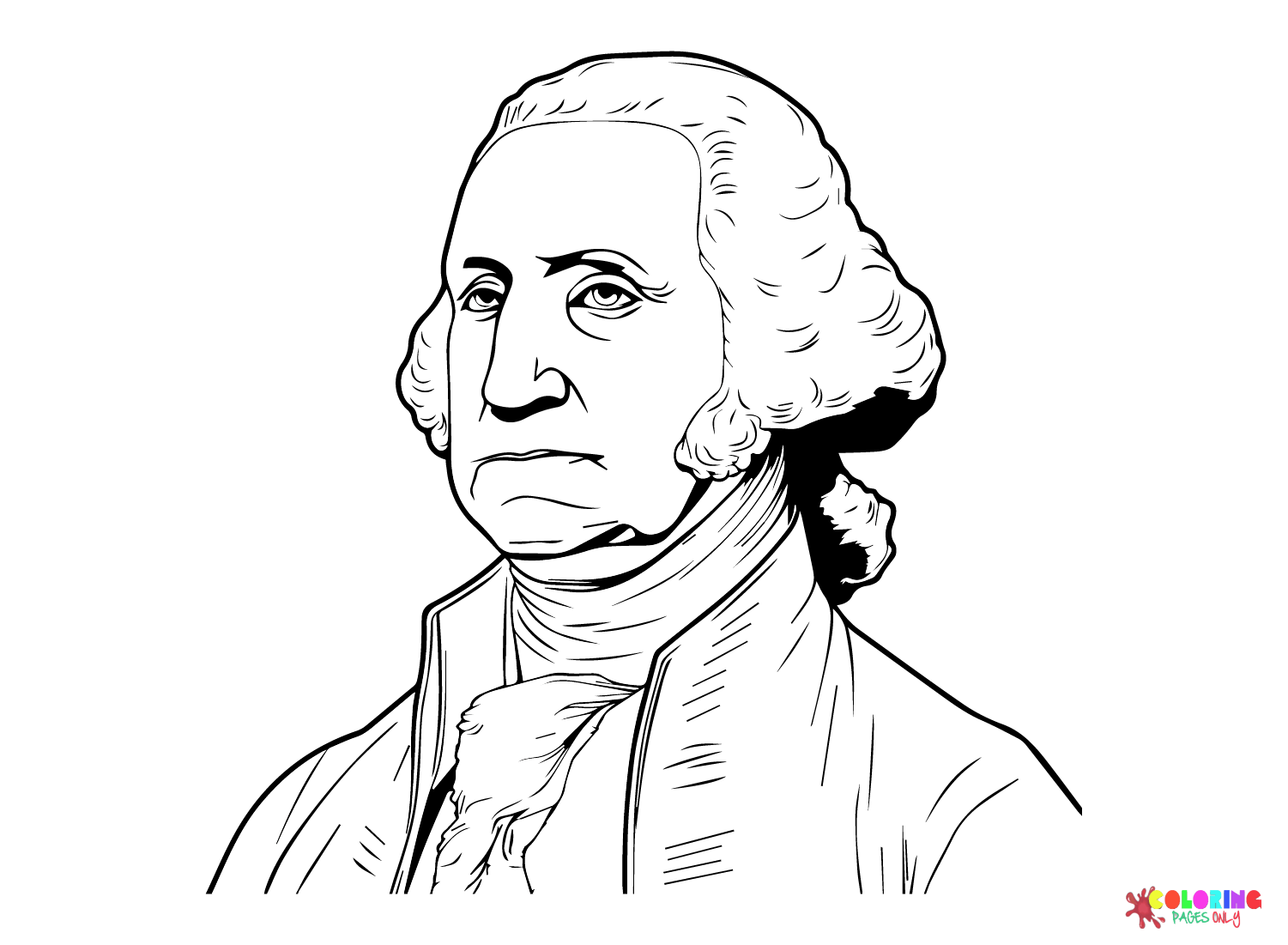 George Washington Easy Coloring Page