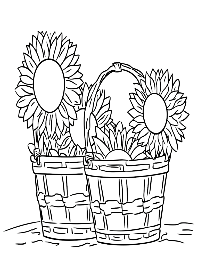 20+ Flower Basket Coloring Pages - Free Printable PDF & Online Coloring