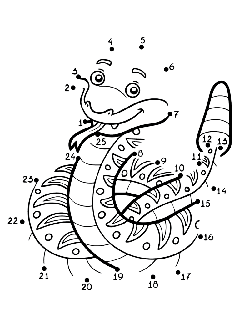 Number Color Rattlesnake Coloring Animal Pages Kids Snake Preschool ...