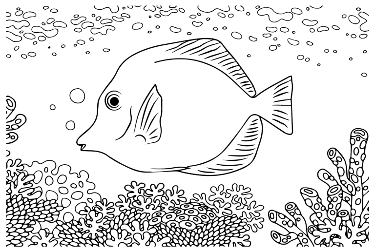 20+ Tang Fish Coloring Pages - Free Printable PDF & Online Coloring