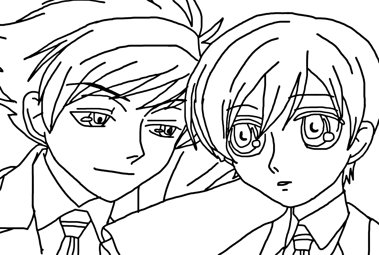 Ouran Coloring Host Pages Club School High Template Sketch Coloring Page