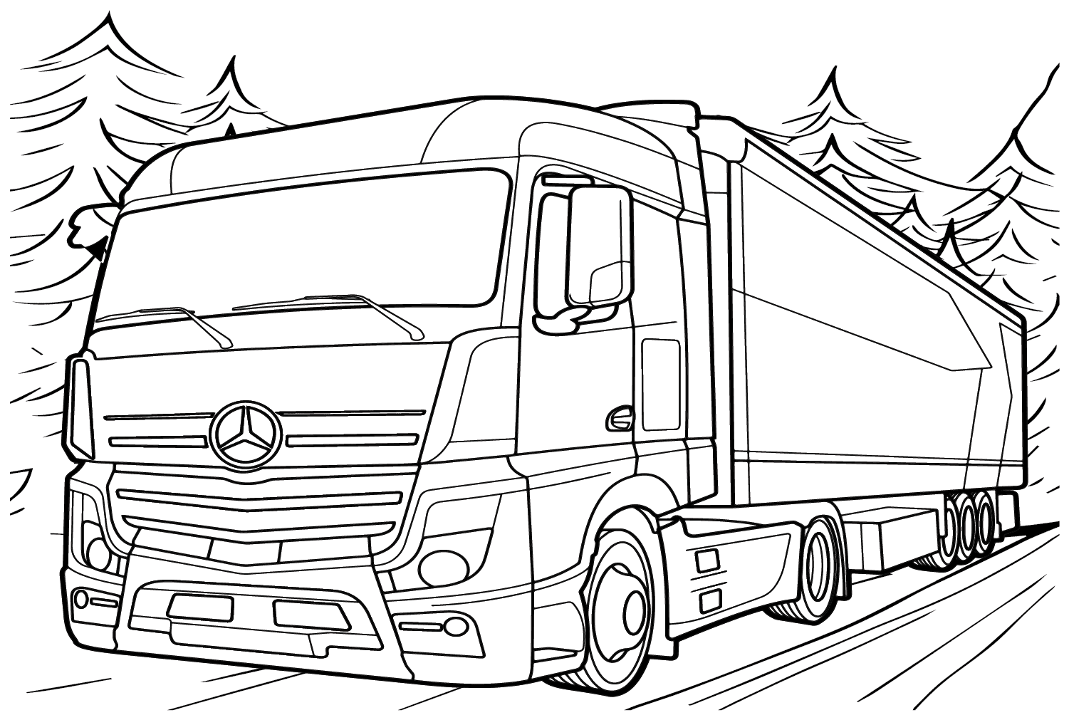 Mercedes Truck Coloring Pages Mercedes Truck Coloring Pages