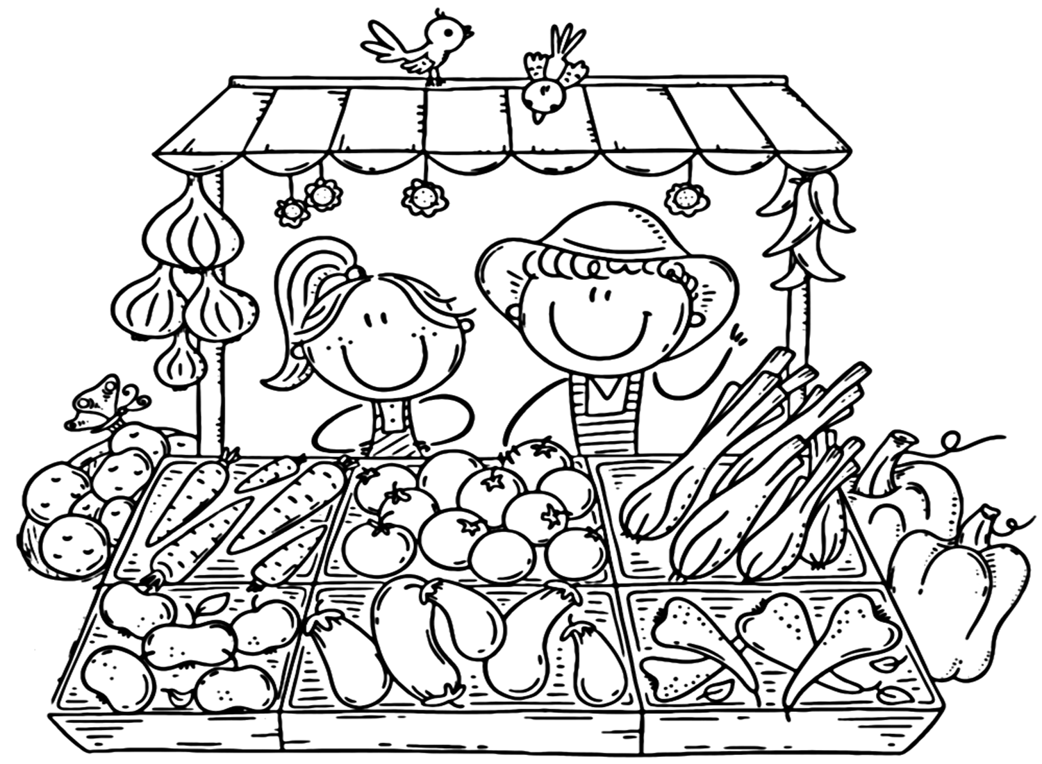 Tomato Slice Coloring Page