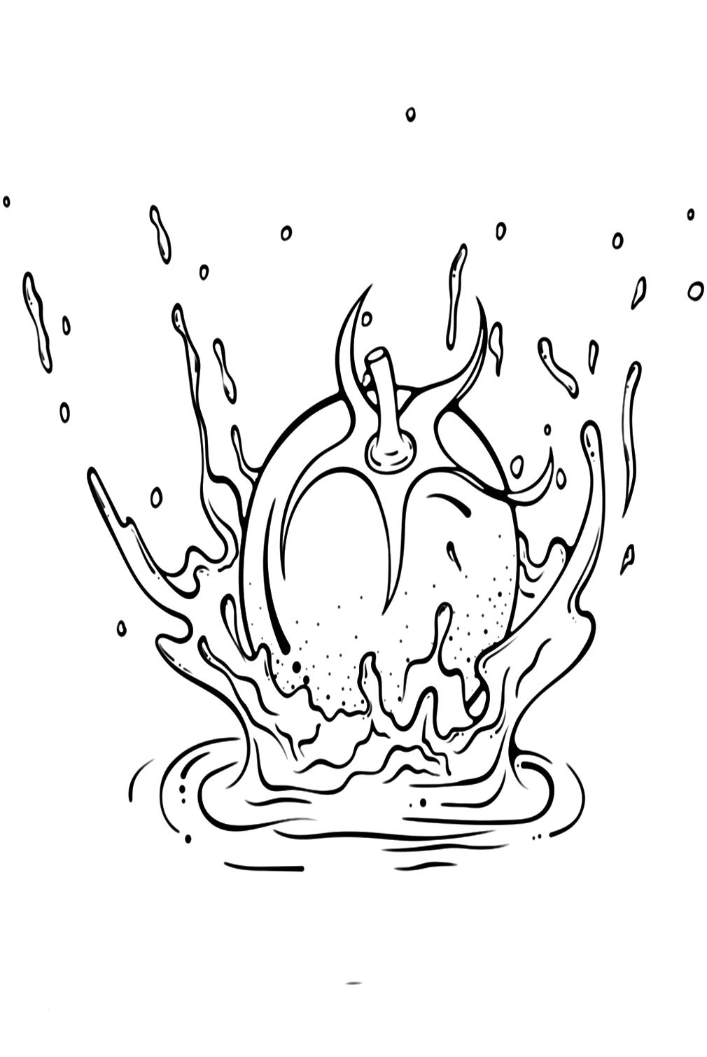 Tomato Slice Coloring Page