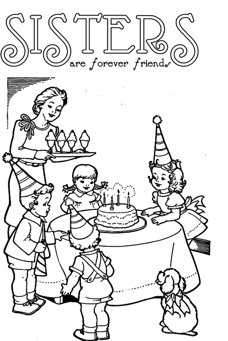 30 Free Printable Sisters Day Coloring Pages