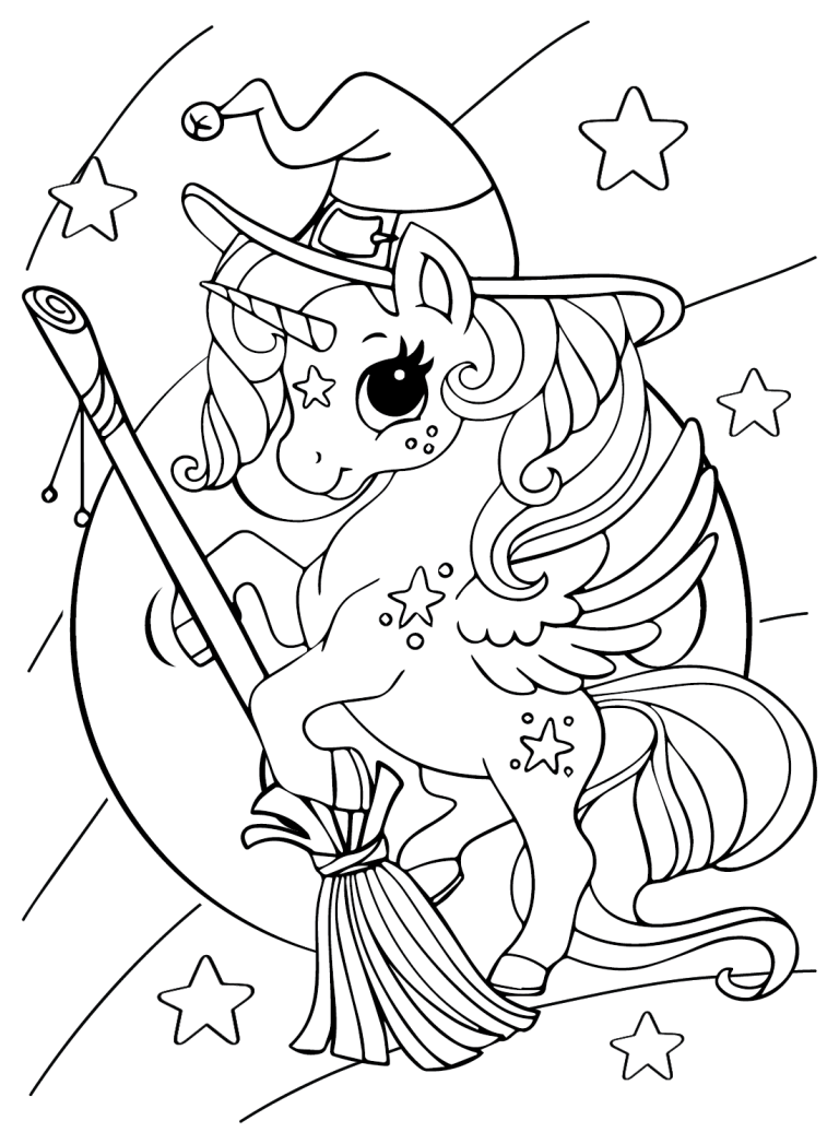 30 Free Printable Halloween Unicorn Coloring Pages
