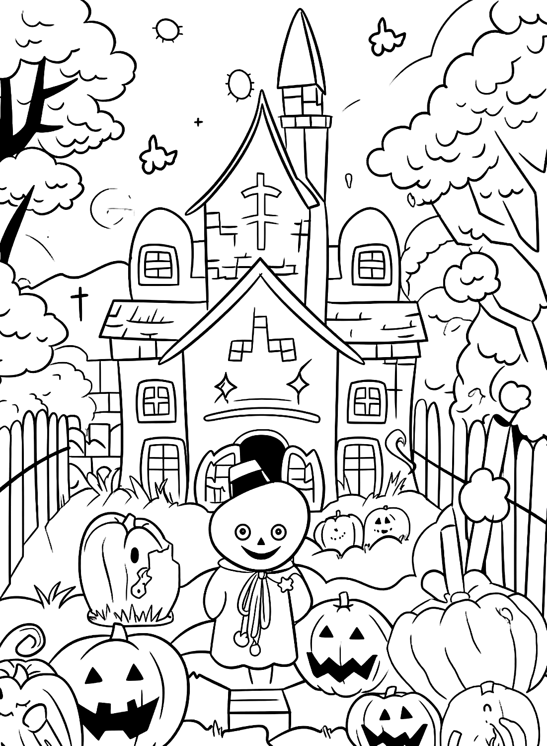 Haunted House Outline Printable