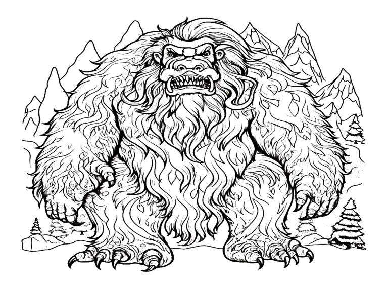 30 Bigfoot Coloring Pages - Free & Printable for Kids and Adults