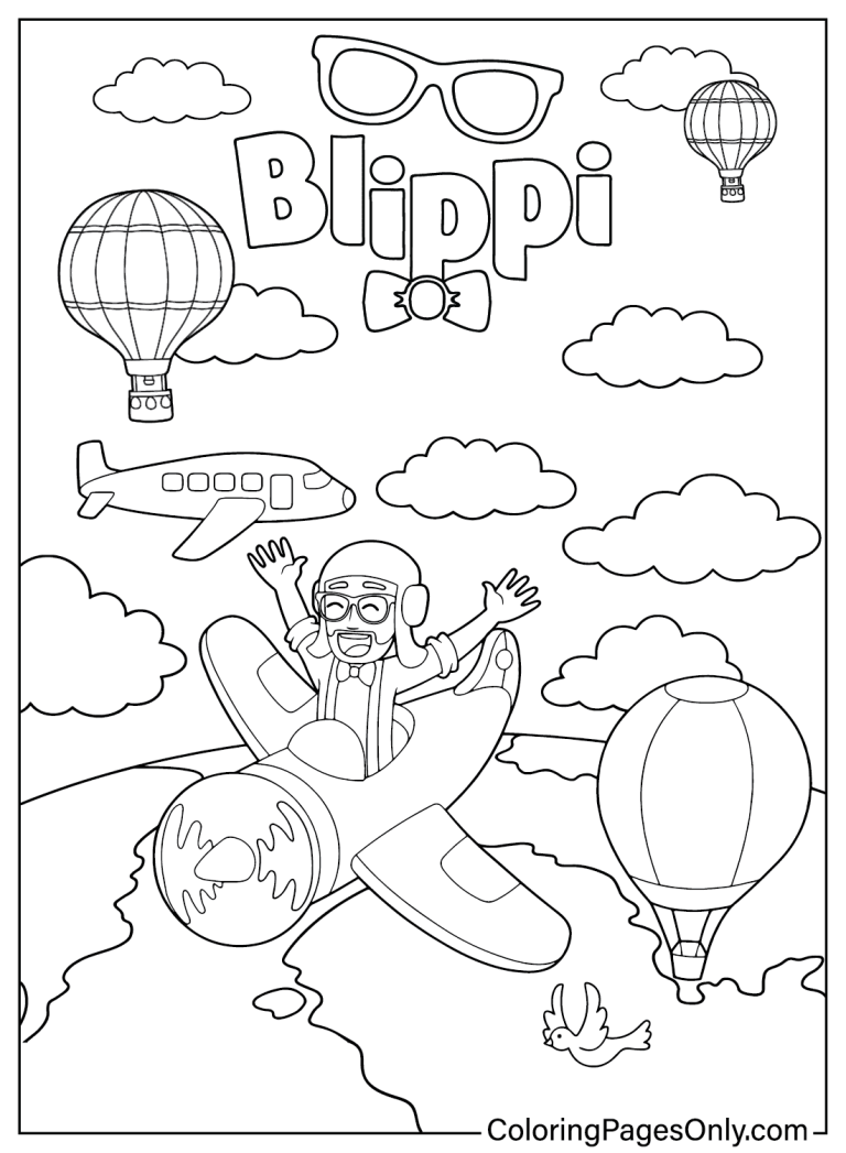 25 páginas para colorear de Blippi - ColoringPagesOnly.com
