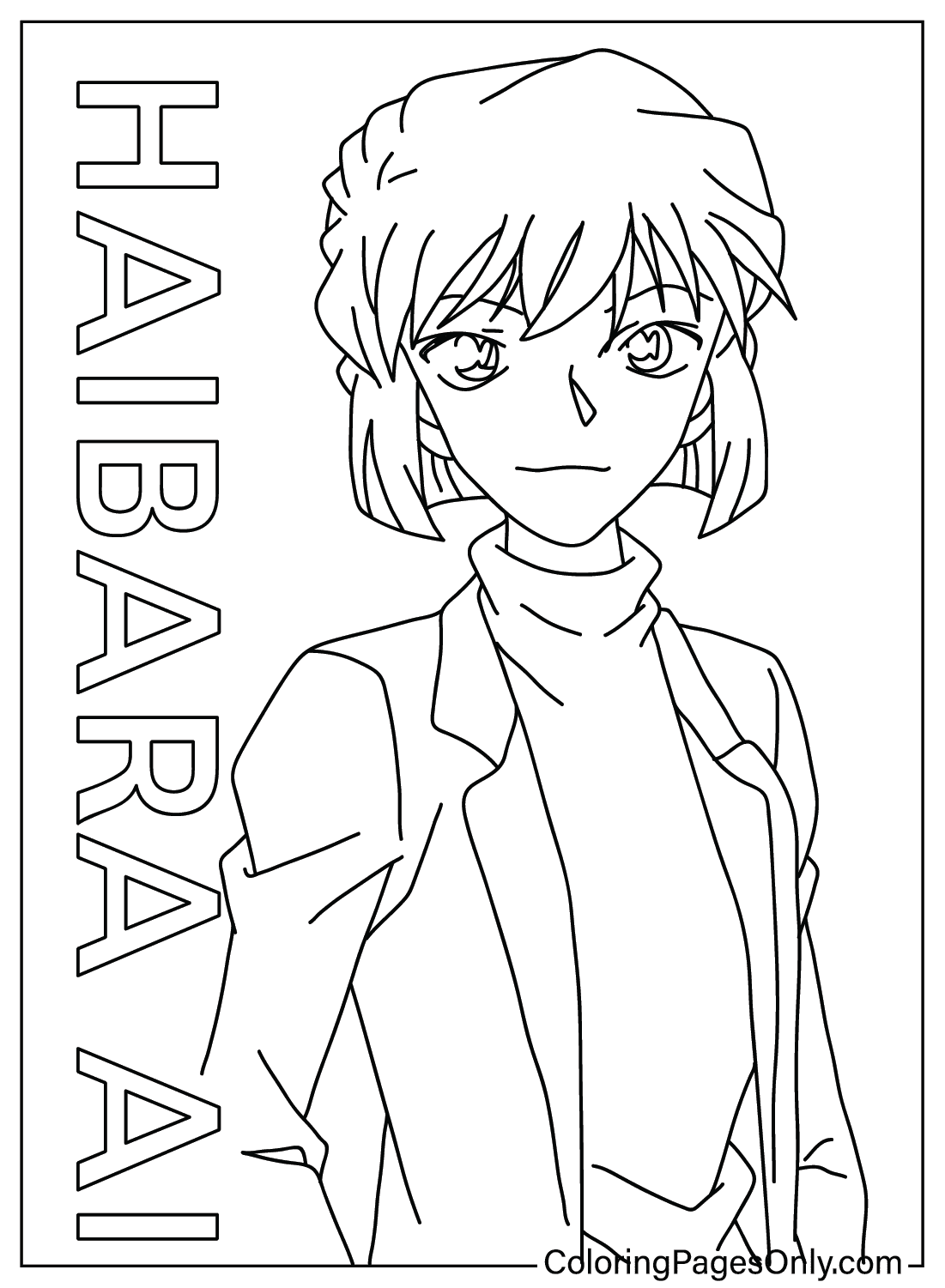 Conan Ausmalbilder Haibara Edogawa Shinichi Aniyuki Sketch Coloring Page