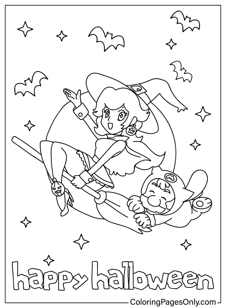 18 Free Printable Mario Halloween Coloring Pages
